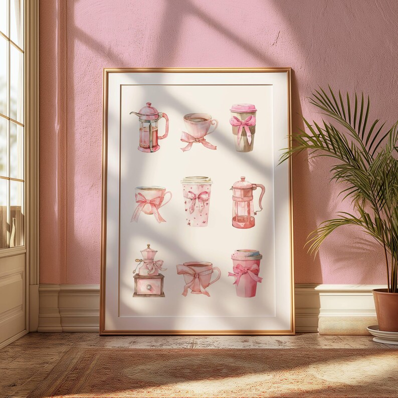 Coquette Coffee Wall Art Print, Coquette Poster, Coffee Bar Decor ...