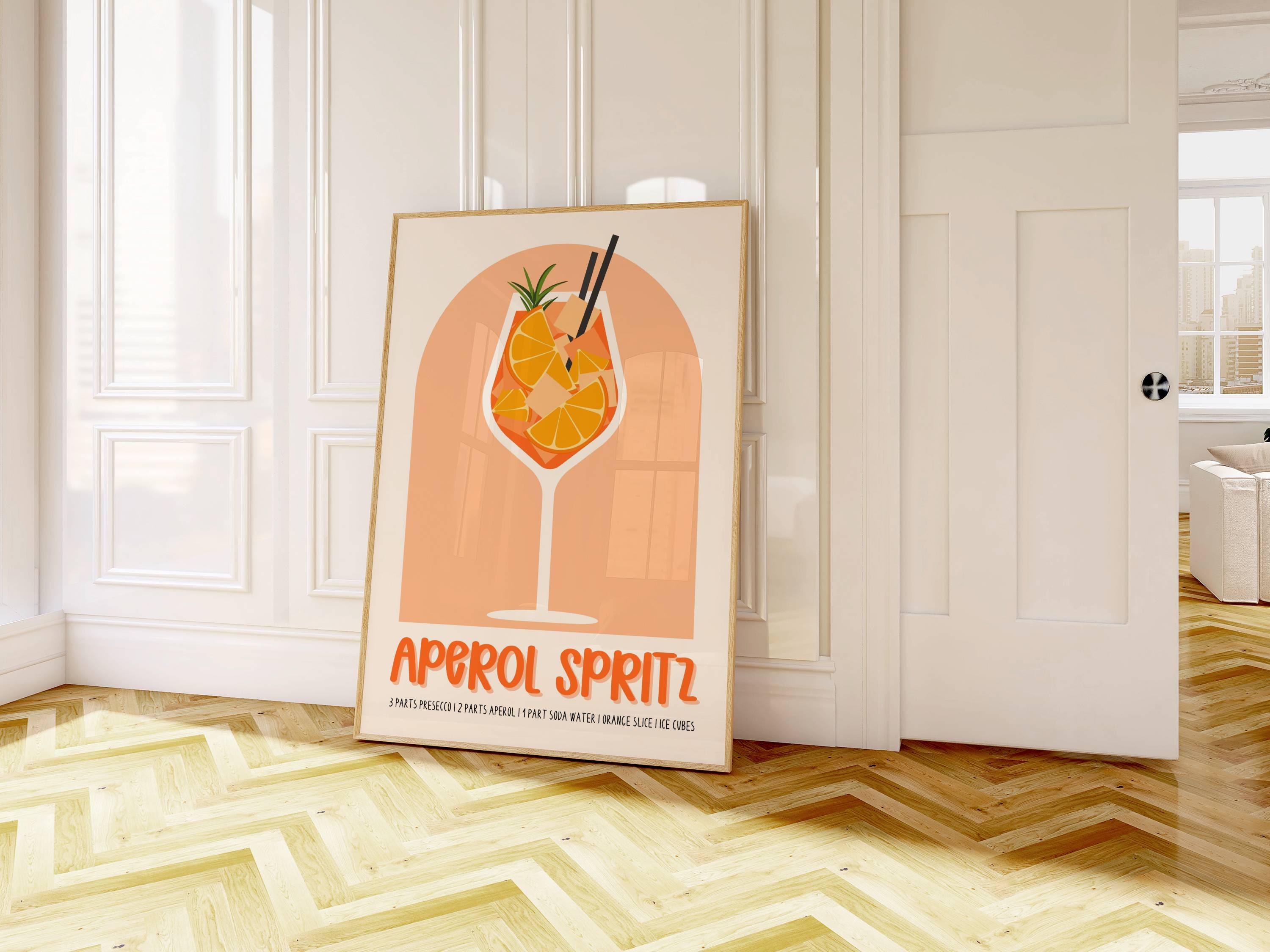 Aperol Spritz Wall Art | Aperol Spritz Cocktail Recipe Print | Drink ...