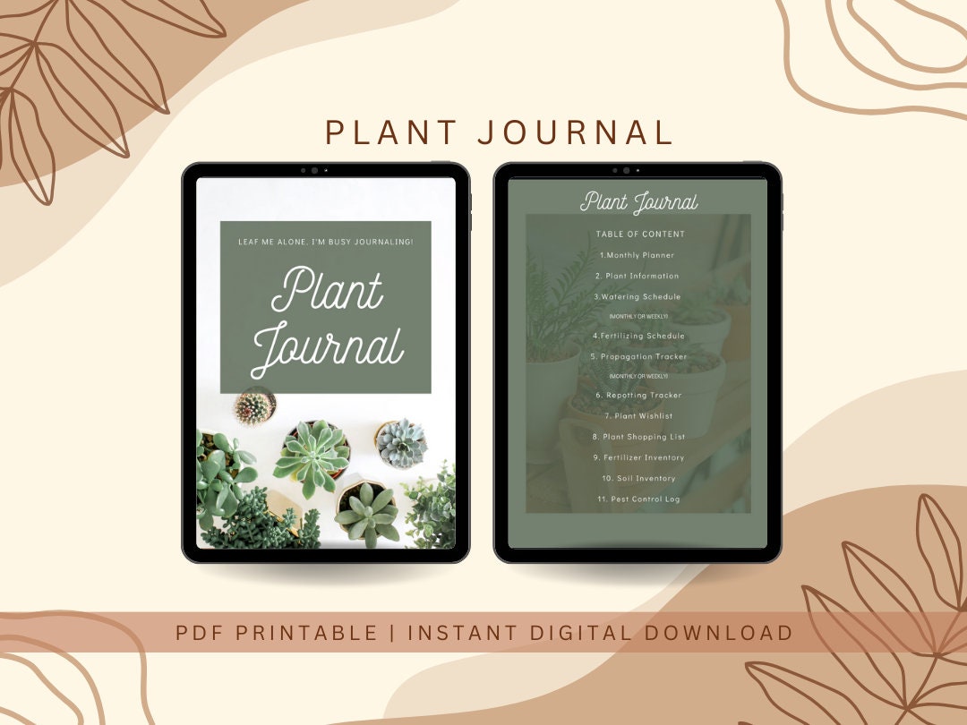 Houseplant Journal - Printable Plant Planner, Plant Watering Schedule ...