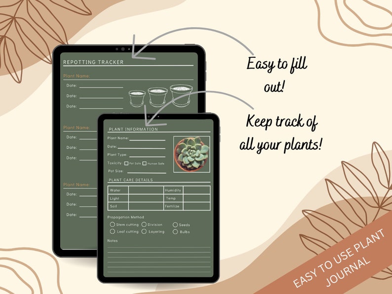 Houseplant Journal - Printable Plant Planner, Plant Watering Schedule ...