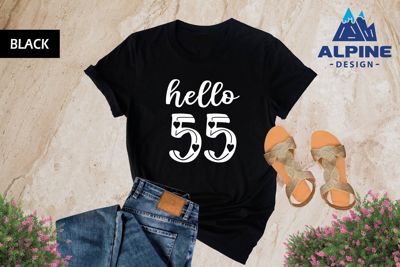 Hello 55 Shirt, 55 Birthday Women Shirt, 55th Birthday T-shirt, 55th ...