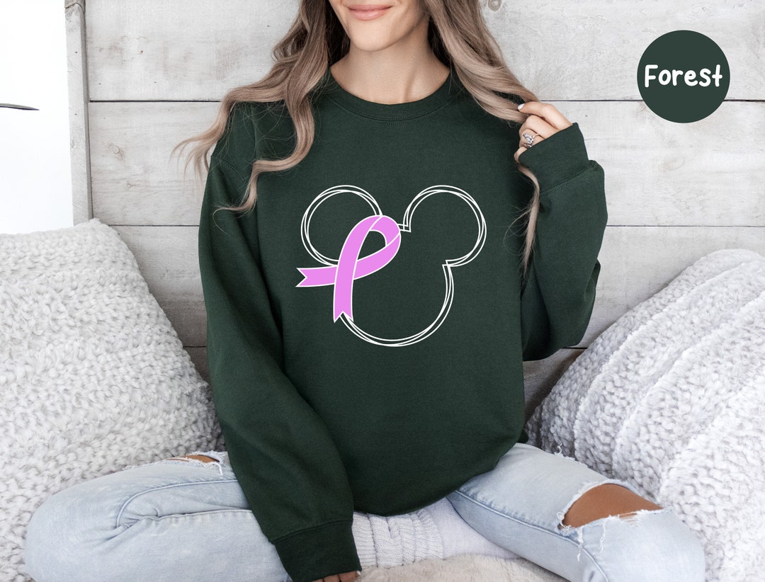 Hope for A Cure Breast Cancer Awareness, Pink Ribbon Mickey Head ...
