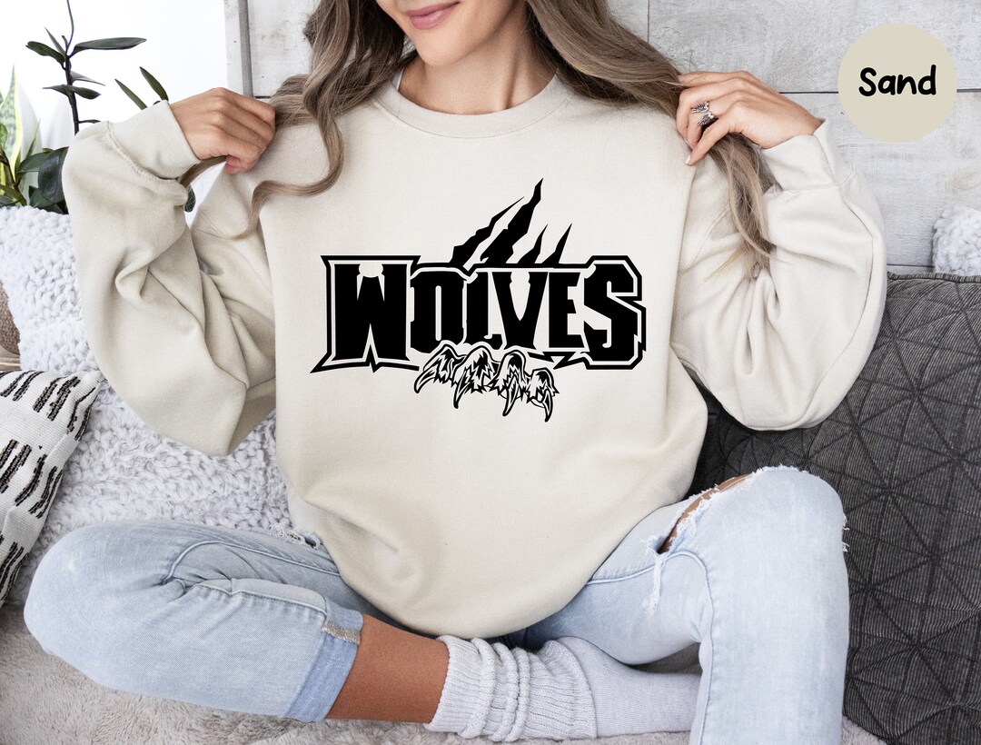 Wolves Team Sweatshirt, Team Mascot Shirt, Wolves Mascot Shirt, Wolves ...