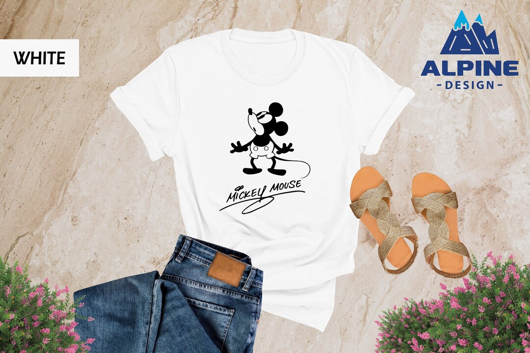 Retro Mickey Mouse Signature Shirt, Mickey Mouse T-shirt, Mickey ...