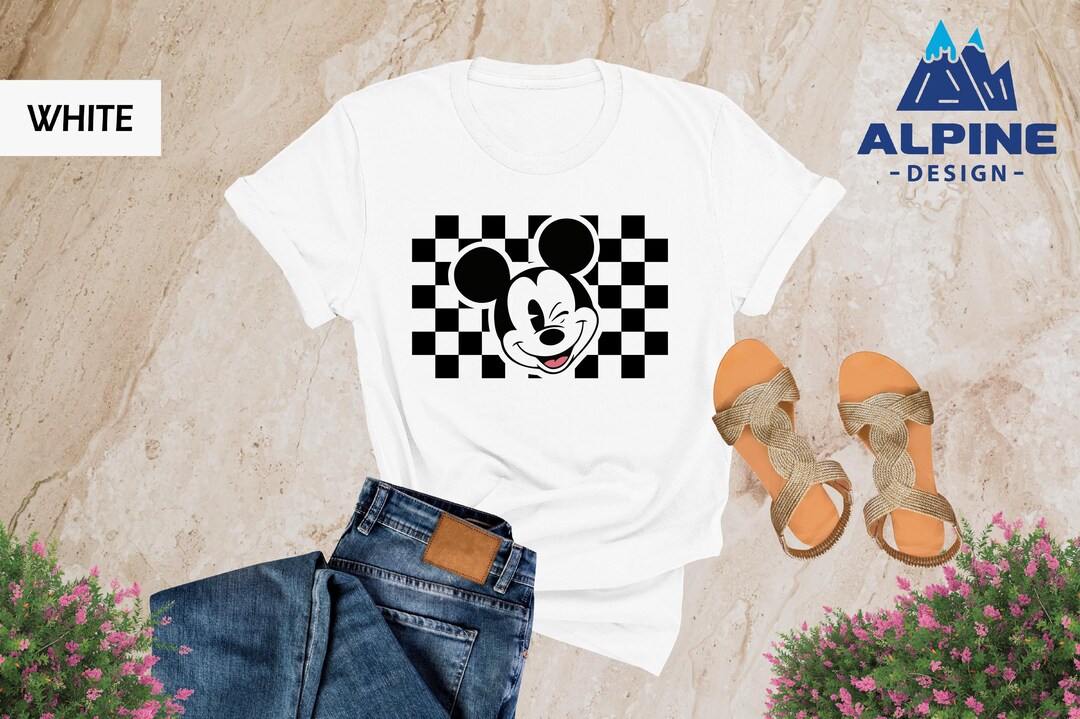 Classic Checker Winking Mickey Mouse Shirt, Mickey Kids Shirt, Youth ...