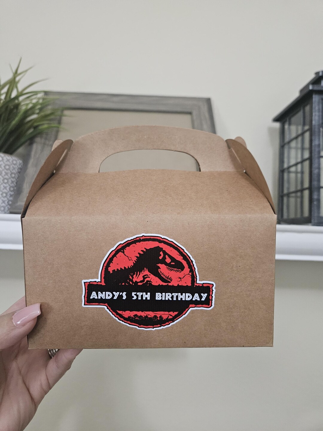 Dinosaur Theme Kraft Gable Boxes-dino Birthday Gable Favor Box-dino ...
