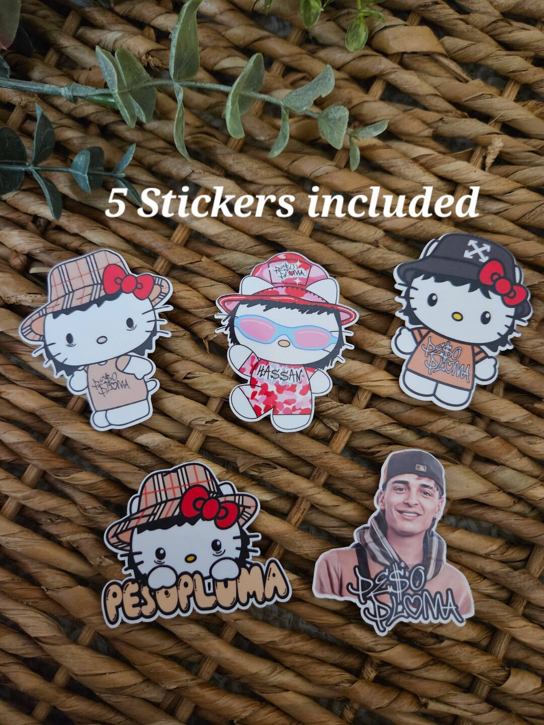 Peso Pluma Kawaii Kitty Stickers-peso Pluma Vinyl Stickers-peso Pluma ...