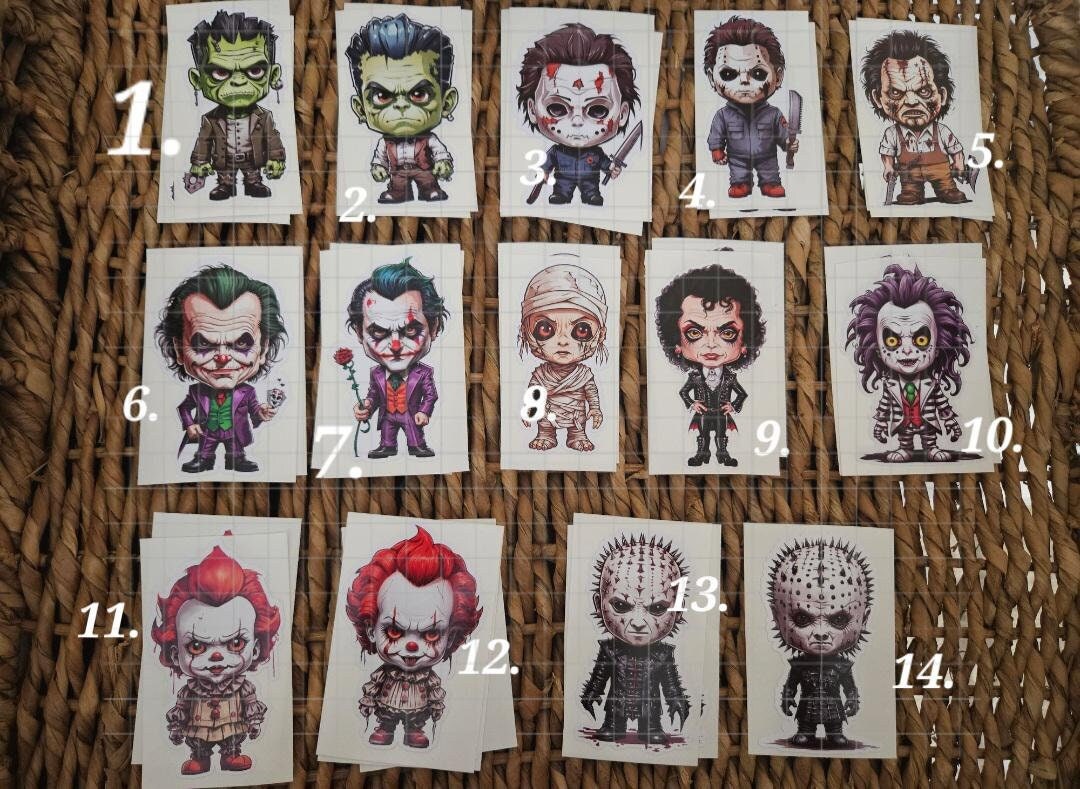 Horror Chibbi Characters Vinyl Decal-cute Horror Vinyl Decals-horror ...