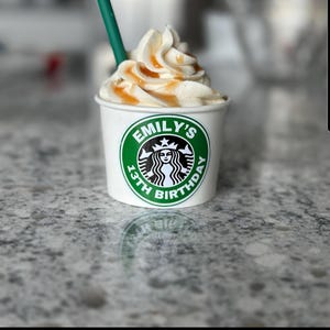 Pink Personalized Coffee Birthday Sticker Labels-pink Coffee Theme ...