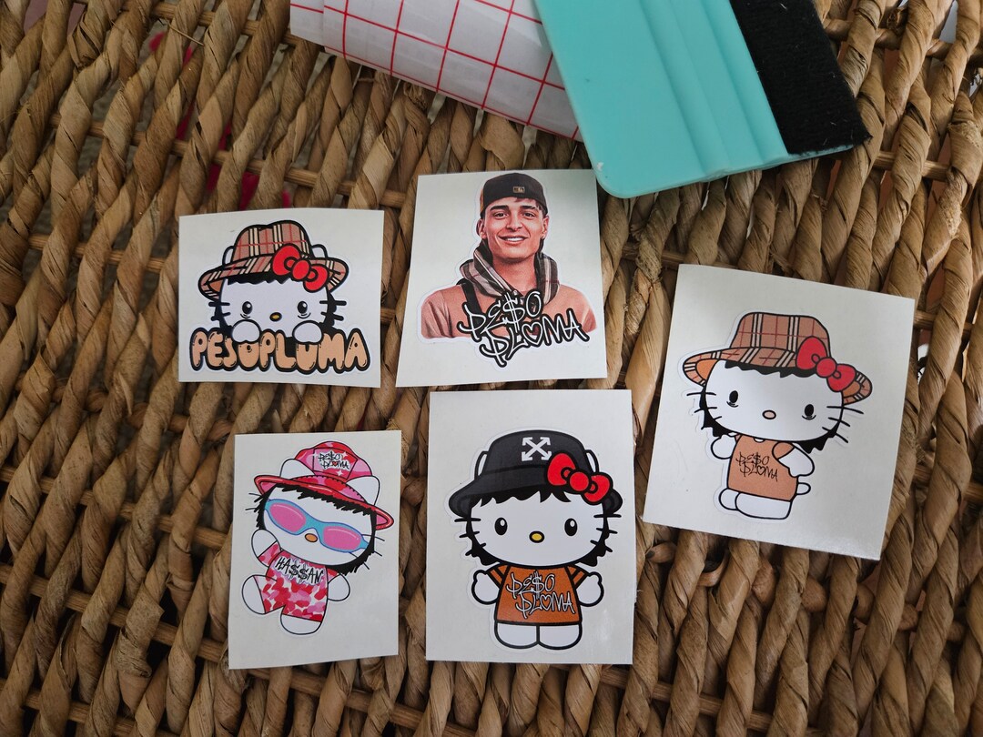 Peso Pluma Kawaii Kitty Vinyl Decals-peso Pluma Vinyl Stickers-peso ...