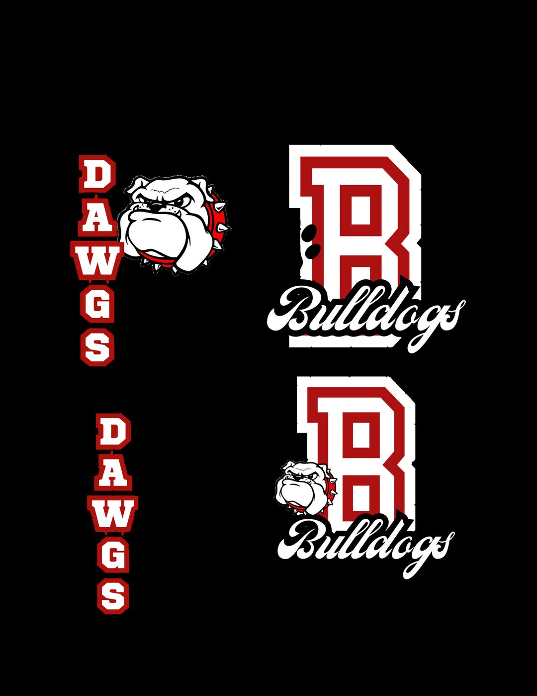 4 Bulldogs Dawgs Sports Themed PNG File Designs - Etsy