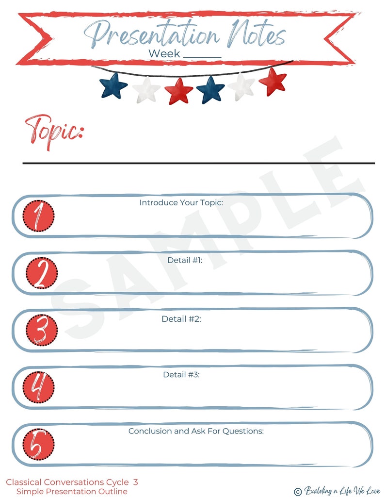 Classical Conversations Cycle 3 Simple Presentation Outline - Etsy