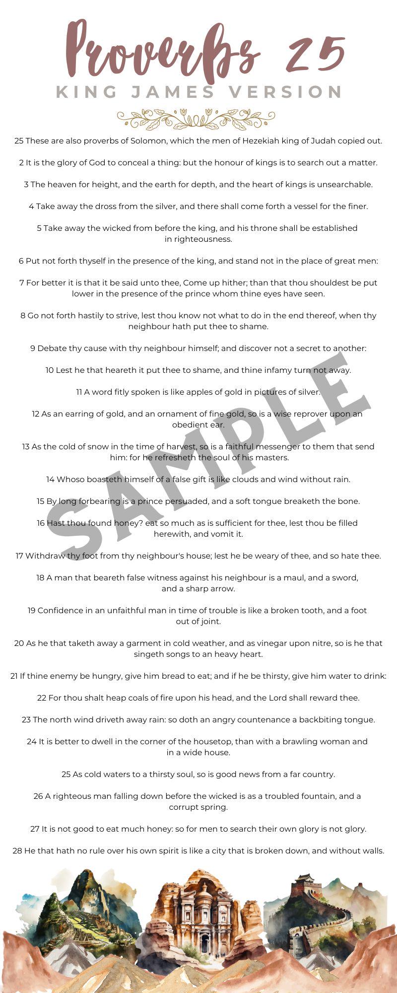 Classical Conversations Challenge A Proverbs 25 KJV Binder Insert ...