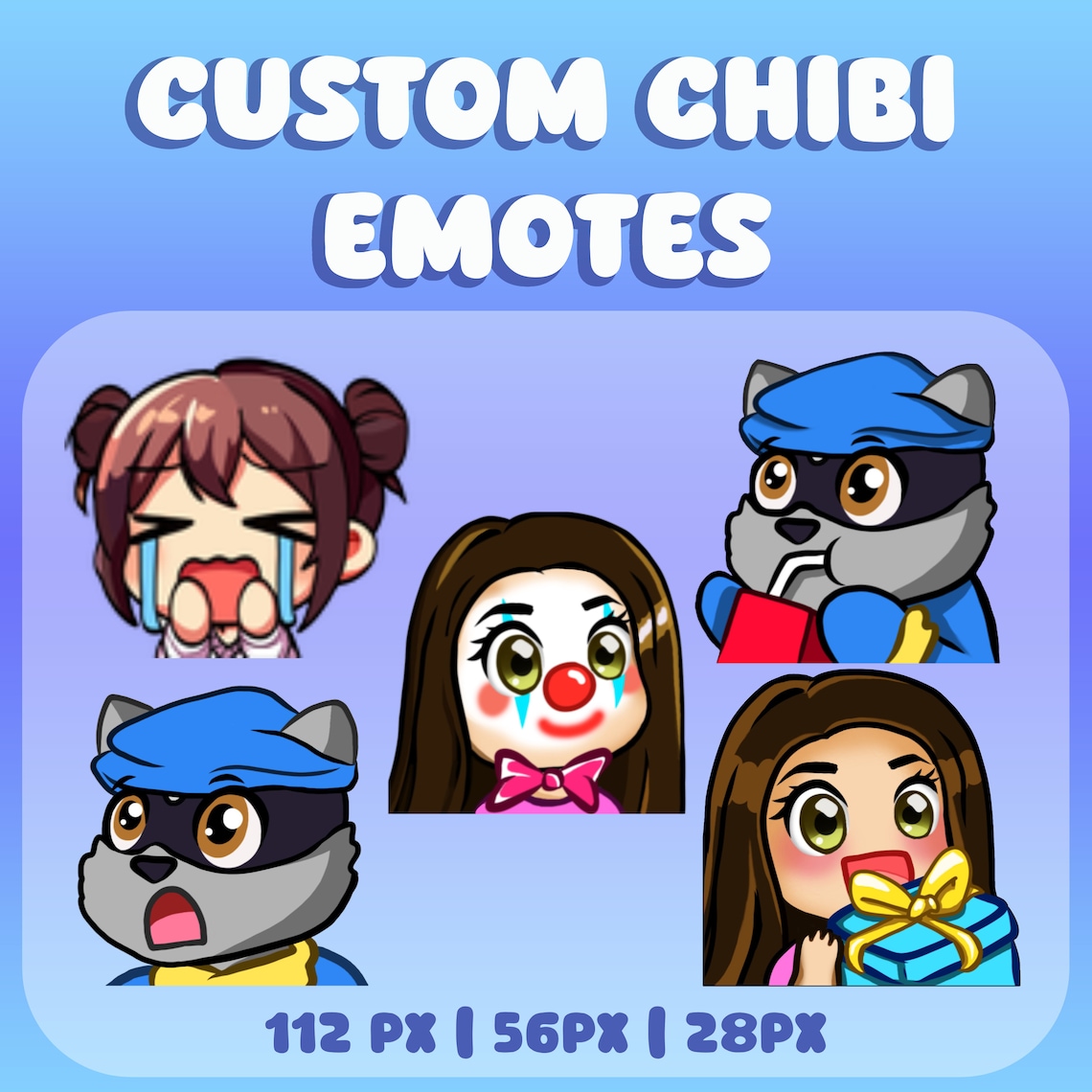Custom Twitch Emotes Cute Chibi Emotes for Streaming Twitch Youtube ...