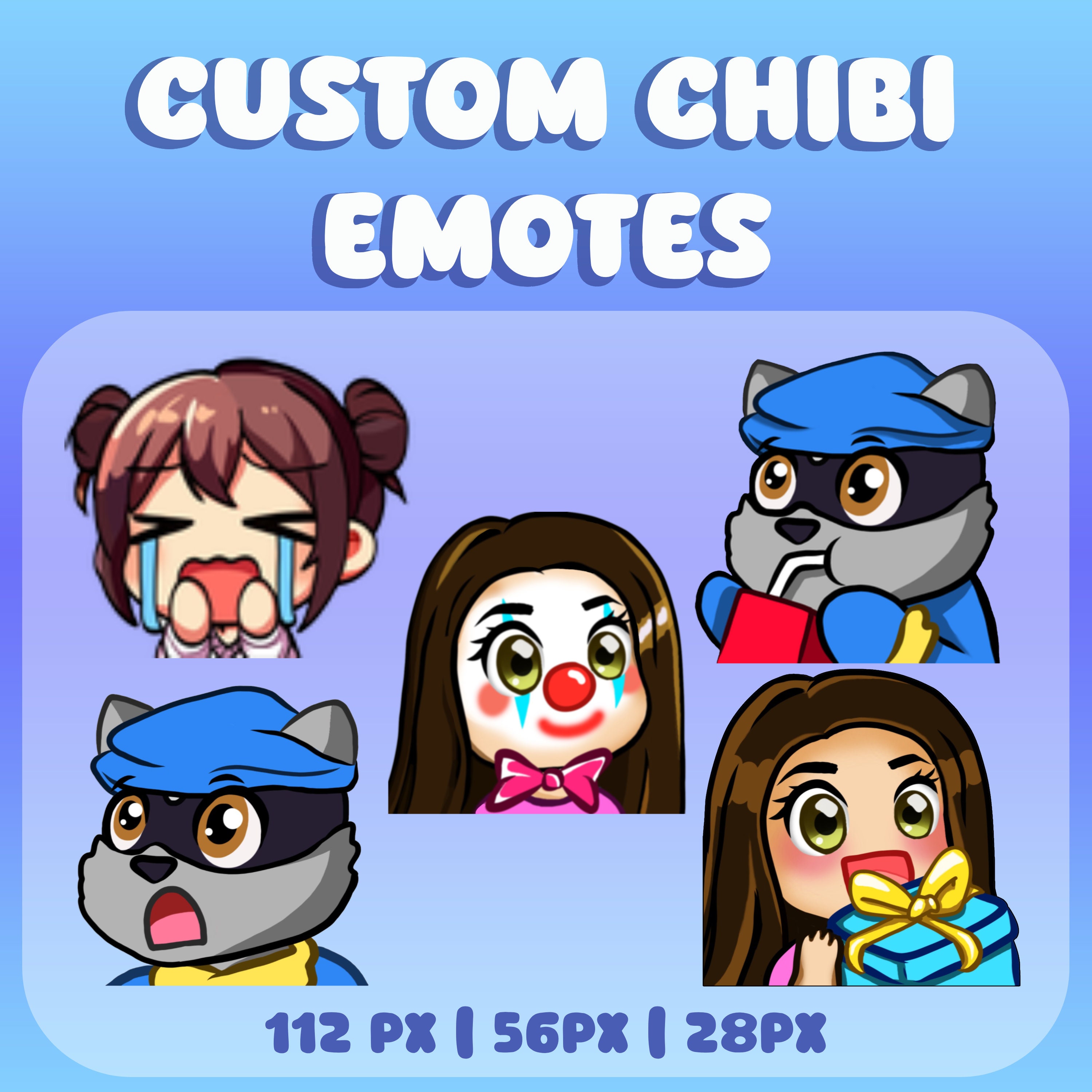 Custom Twitch Emotes Cute Chibi Emotes for Streaming Twitch Youtube ...