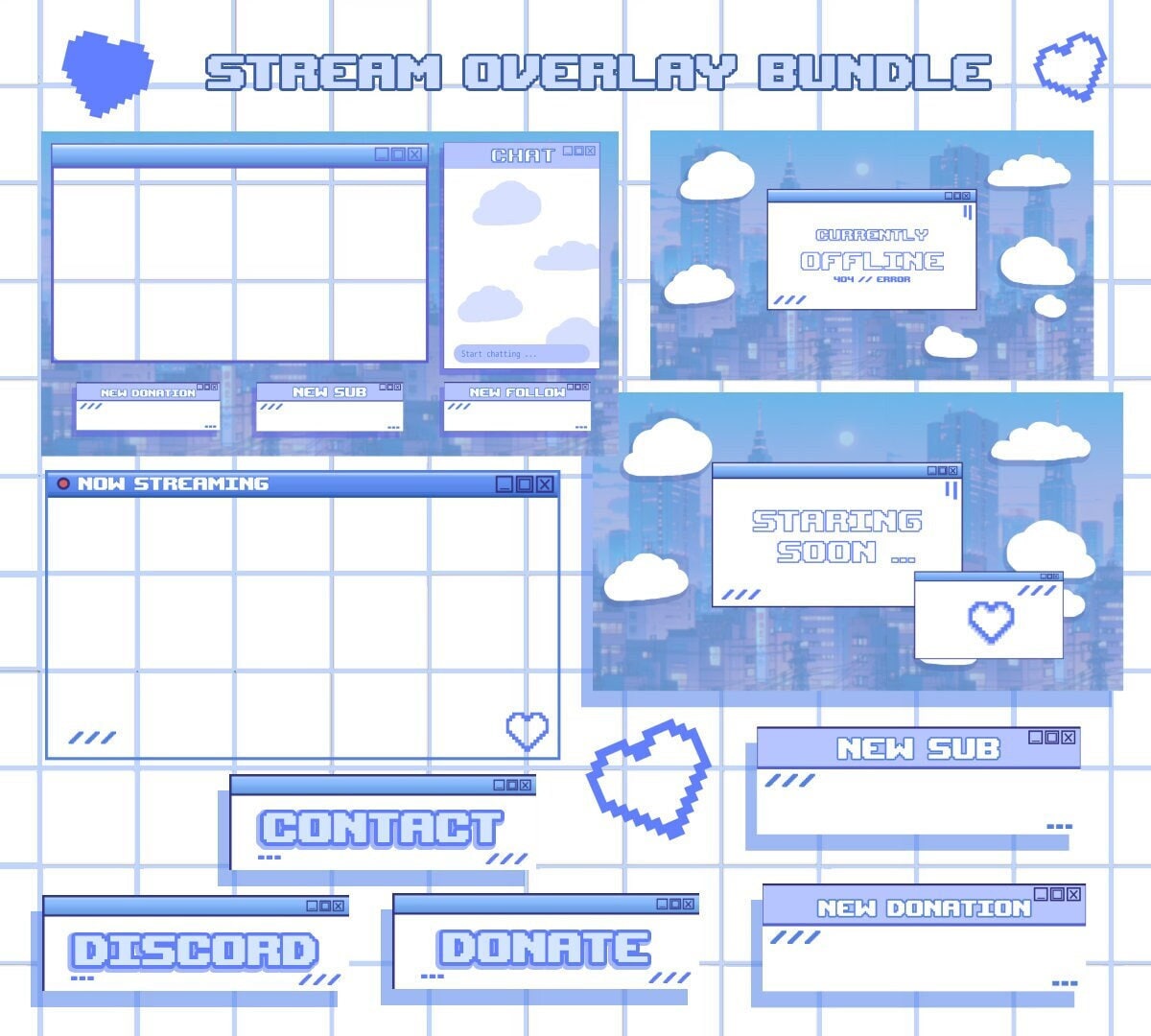 Lofi Aesthetic Pastel Stream Overlay Aesthetic Japan Skyline Twitch ...