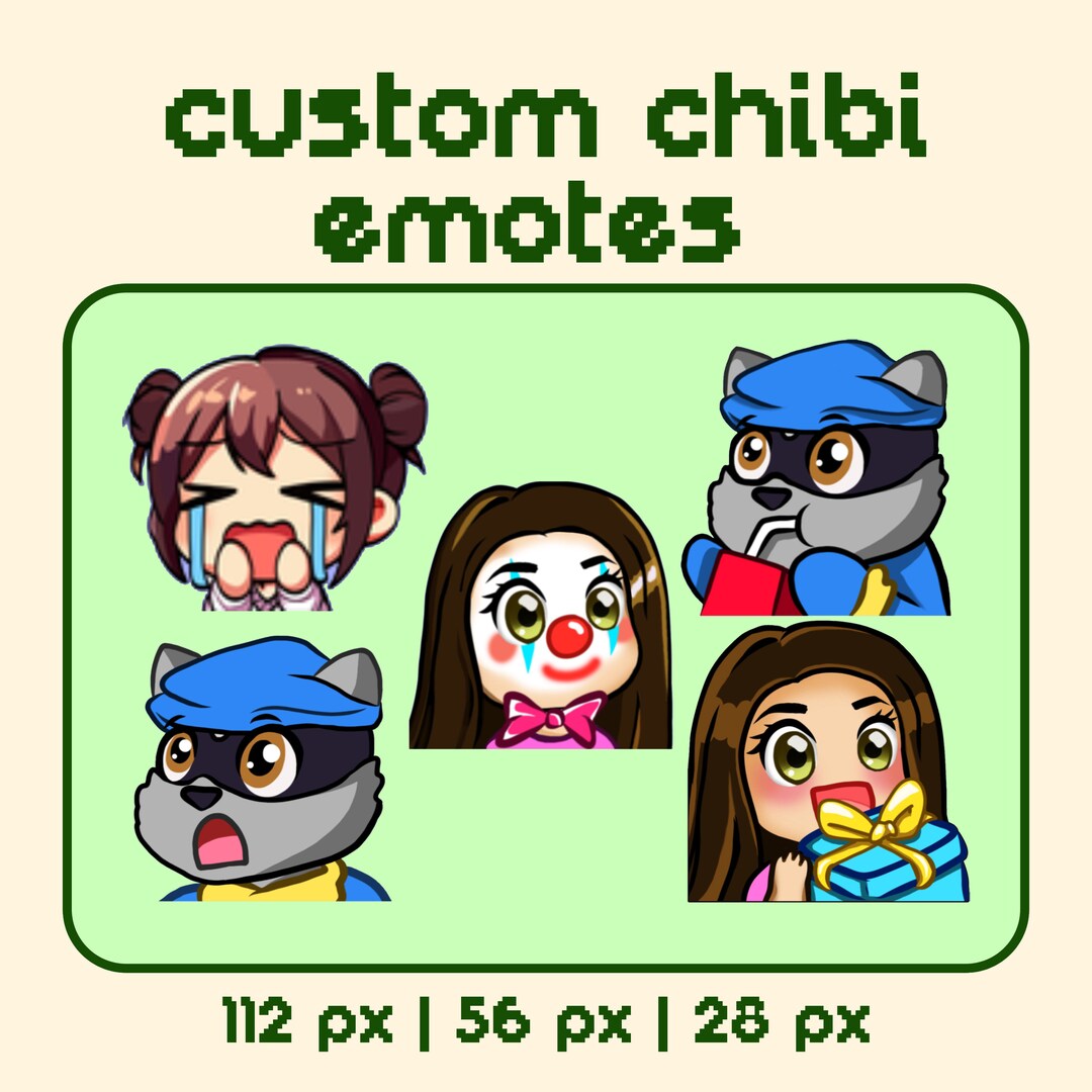 Custom Twitch Emotes | Cute Chibi Emotes for Streaming | Twitch ...