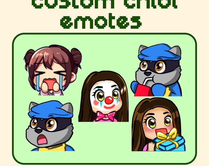 Custom Twitch Emotes | Cute Chibi Emotes for Streaming | Twitch ...