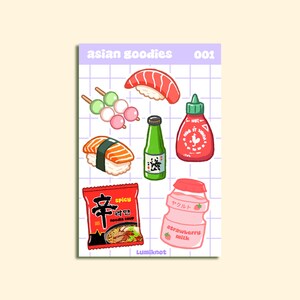 Asian Foods & Treats Sticker Sheet | Cute Stickers | Aesthetic ...