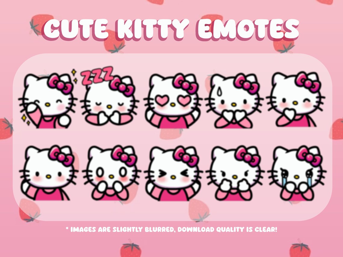 Cute Kitty Twitch Discord Emotes 10 Cute Emotes for Streaming on ...