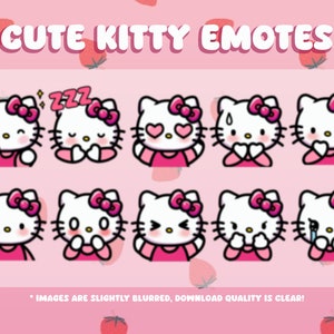 Cute Kitty Twitch Discord Emotes (10) | Cute Emotes for Streaming on ...