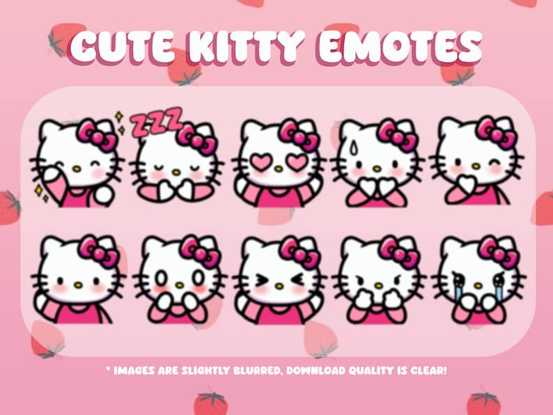 Cute Kitty Twitch Discord Emotes 10 Cute Emotes for Streaming on ...