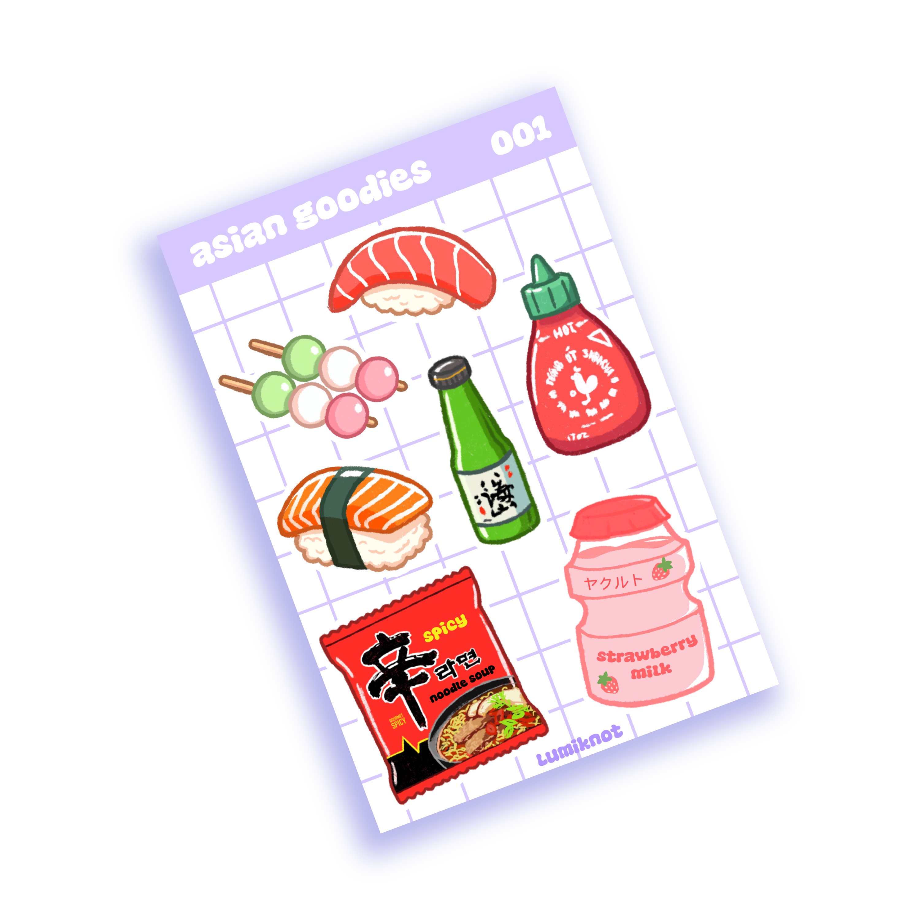 Asian Foods & Treats Sticker Sheet Cute Stickers Aesthetic Stationary ...