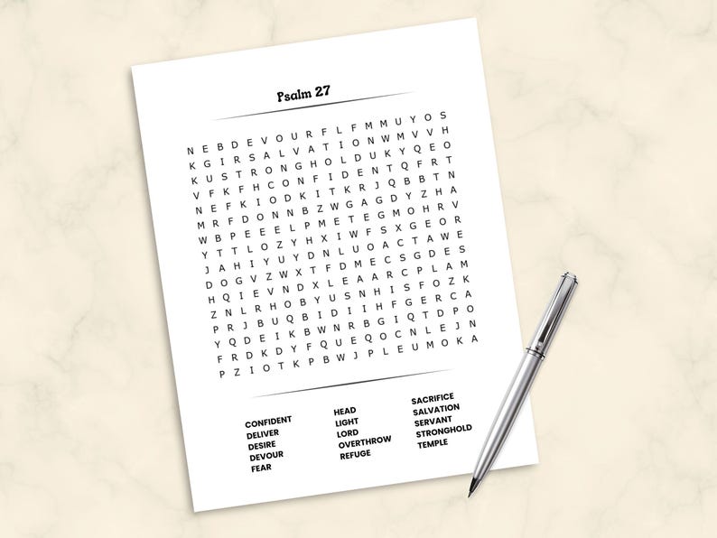 Book of Psalms Word Search Puzzles: Printable Bible Games (digital ...