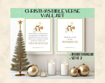 Christmas Bible Verse Wall Art Printable Download - Etsy