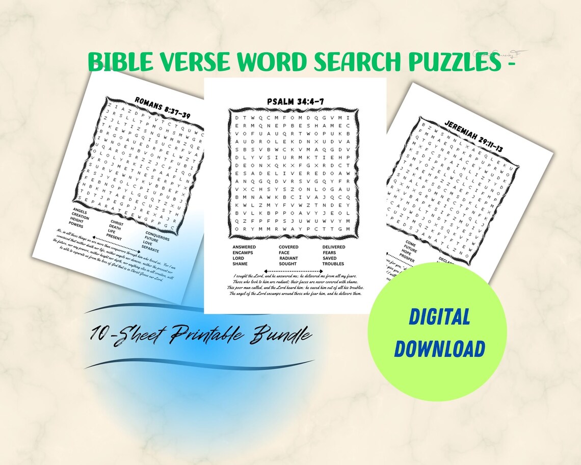 Printable Bible Verse Word Search Puzzles Designed for Teenagers to ...