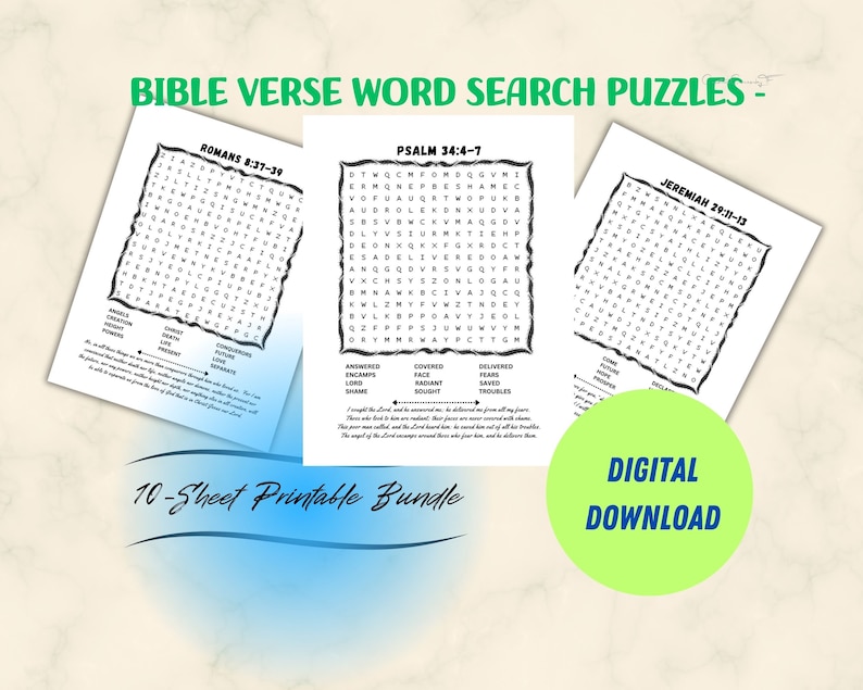 Printable Bible Verse Word Search Puzzles Designed for Teenagers to ...