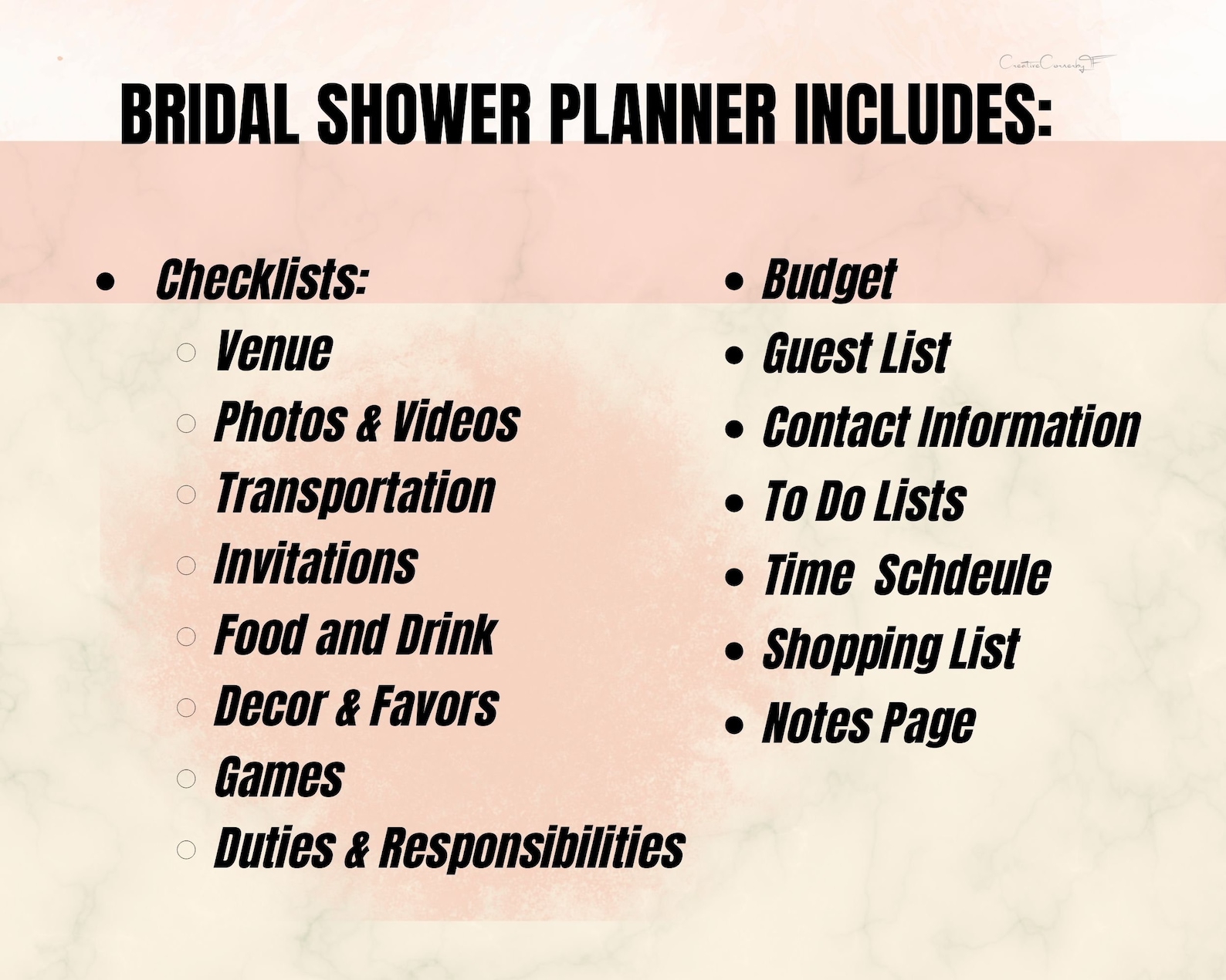 Editable Bridal Shower Planner | Planner Canva Template | Printable ...
