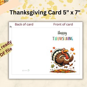 Happy Thanksgiving Card | Printable Greeting Card | 5"x7" Card | - Etsy