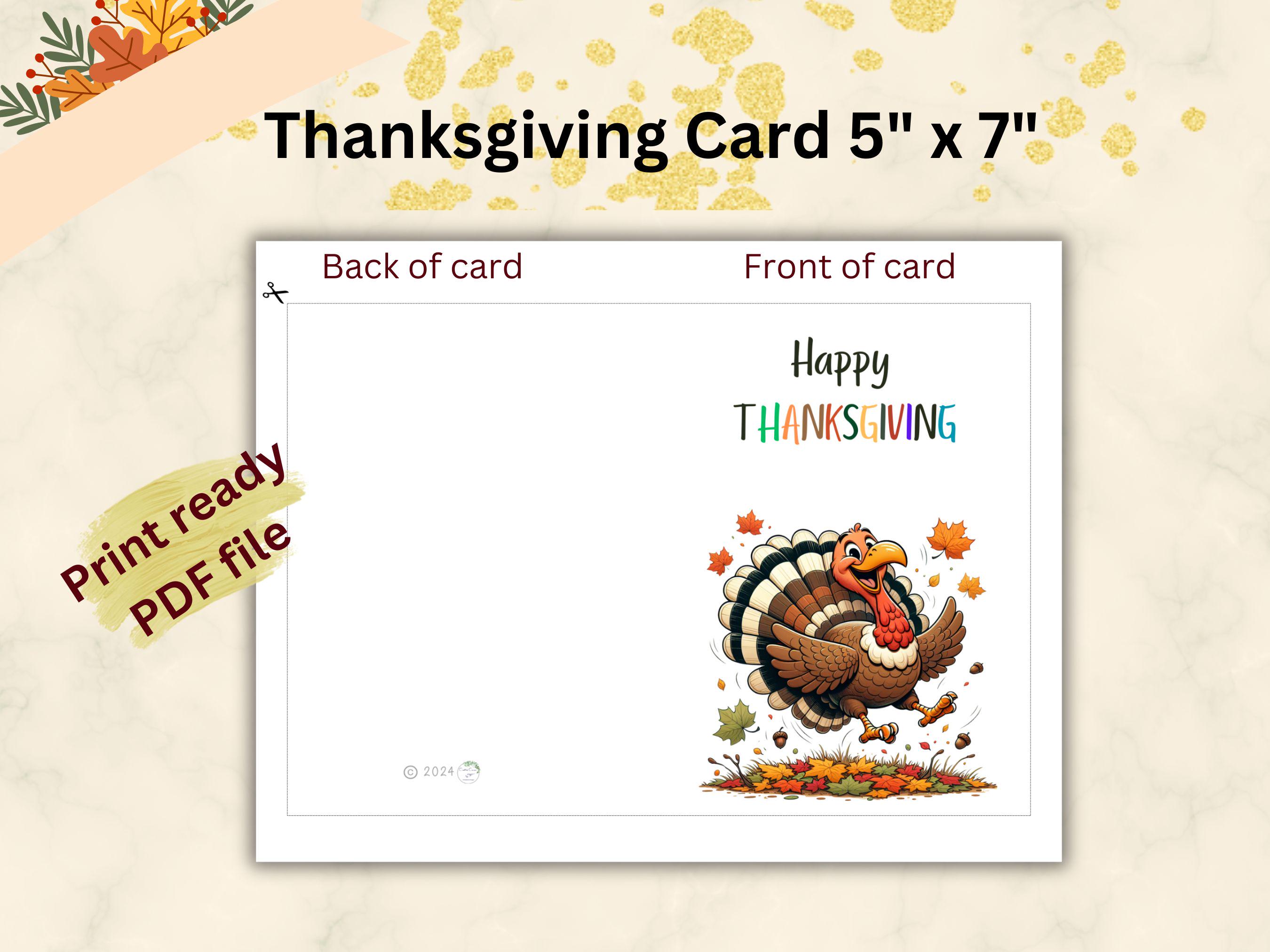 Happy Thanksgiving Card | Printable Greeting Card | 5"x7" Card | - Etsy