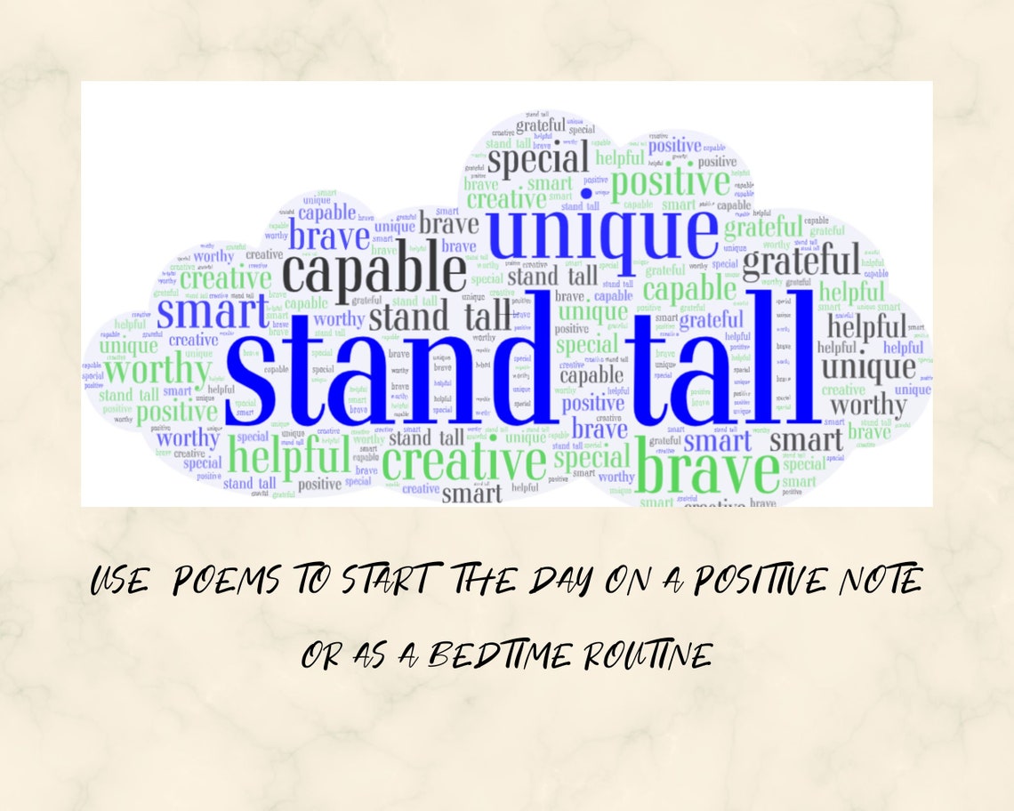 Printable Poems | Stand Tall | Inspirational Poems for Kids | Positive ...