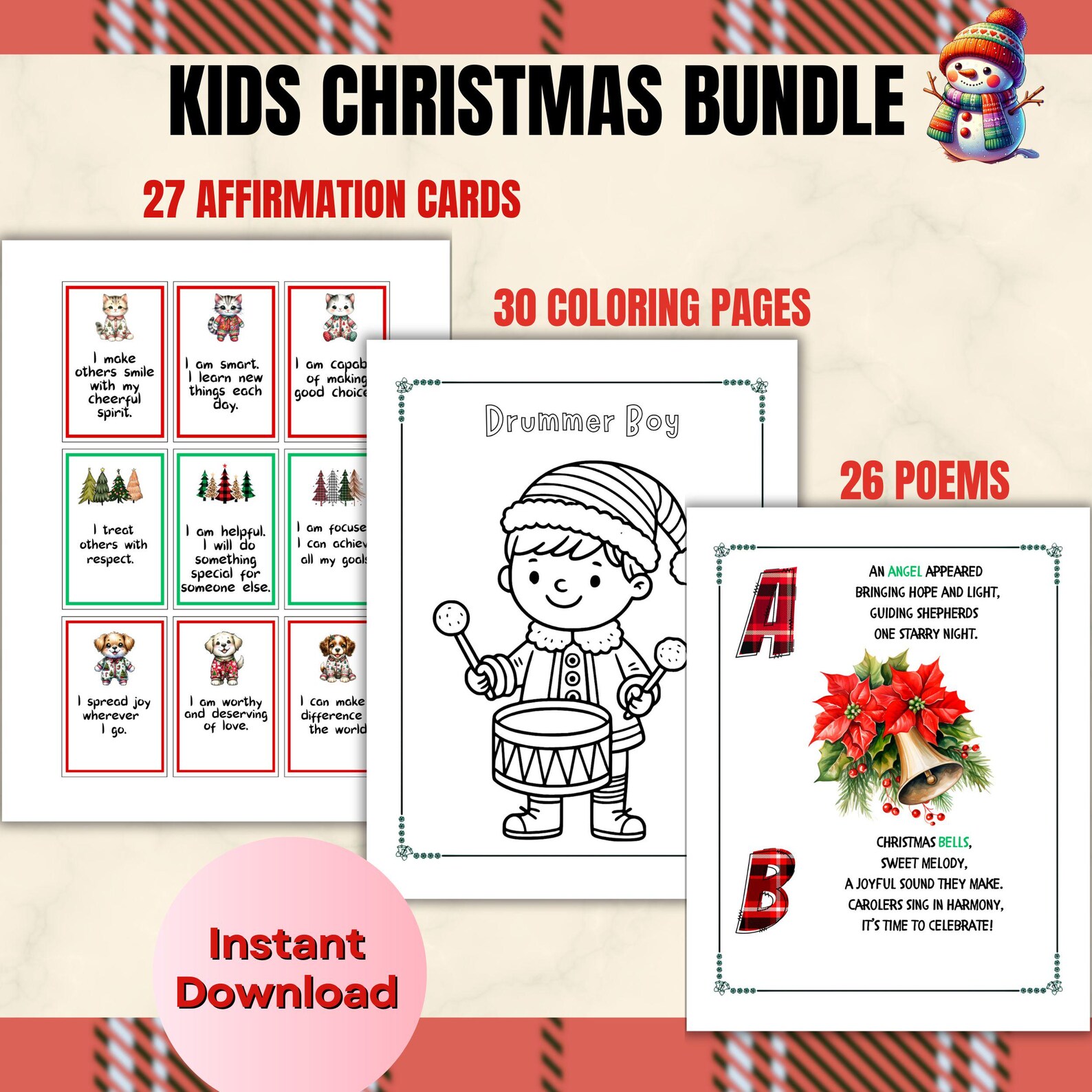 Christmas Coloring Bundle | Christmas Poems From A to Z | A to Z ...