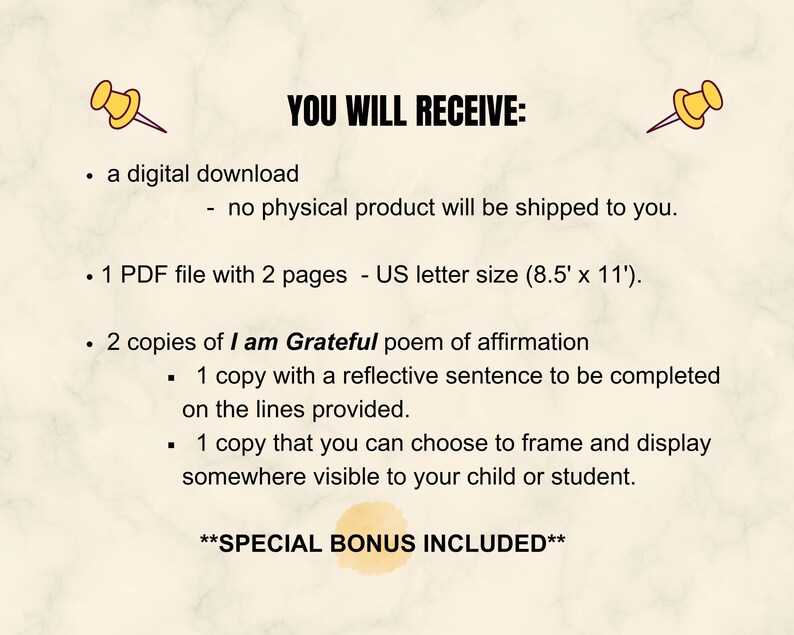 I AM Grateful Poem: Kids Affirmation Print (digital Download) - Etsy