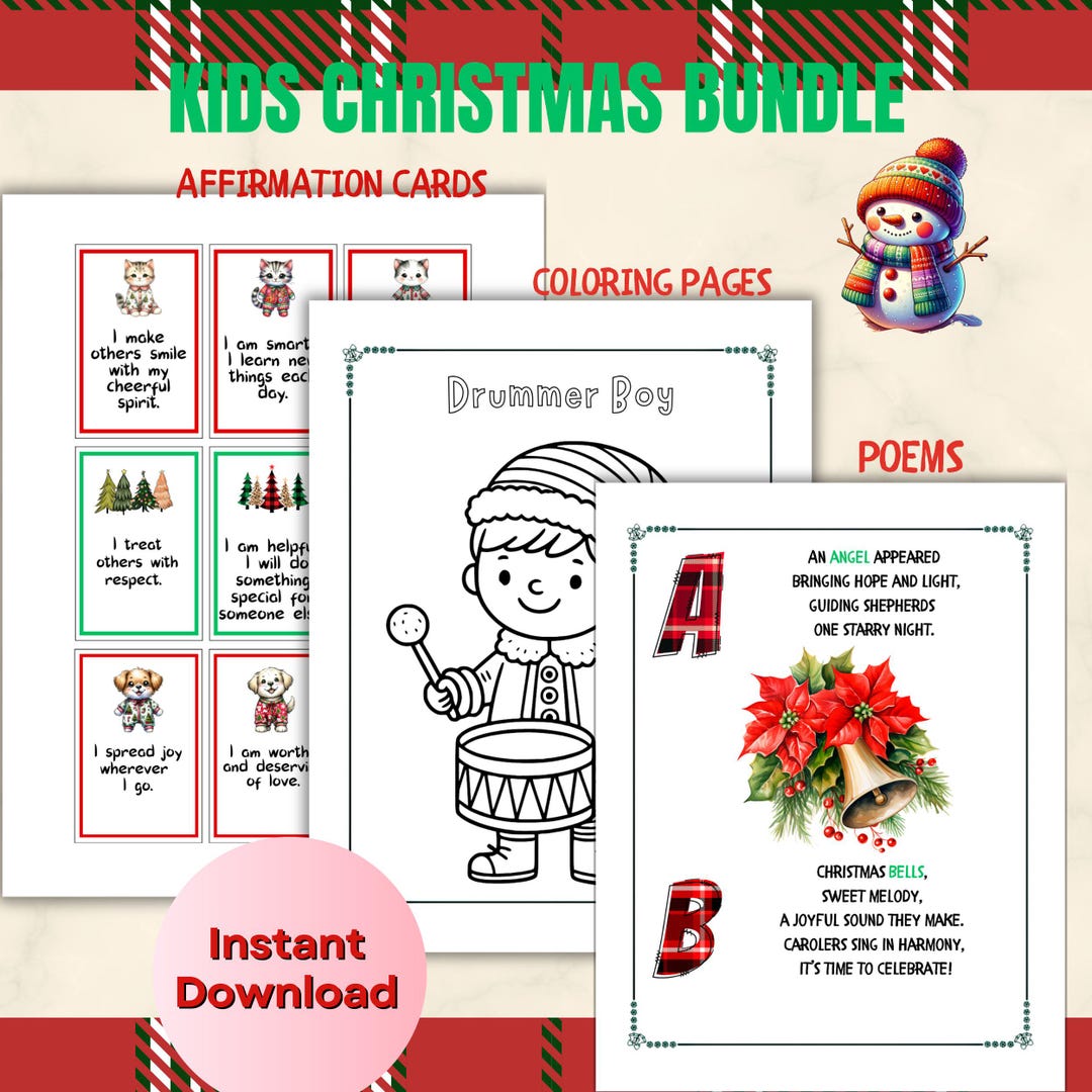 Christmas Bundle A to Z Christmas Poems A to Z Christmas Coloring Pages ...