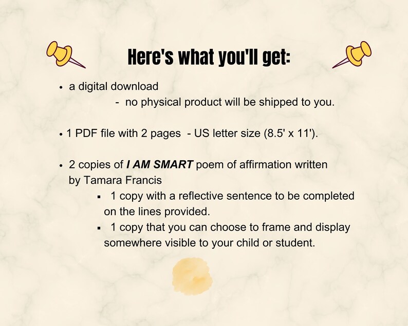 I Am Smart Poem: Positive Affirmation for Kids (digital Download) - Etsy