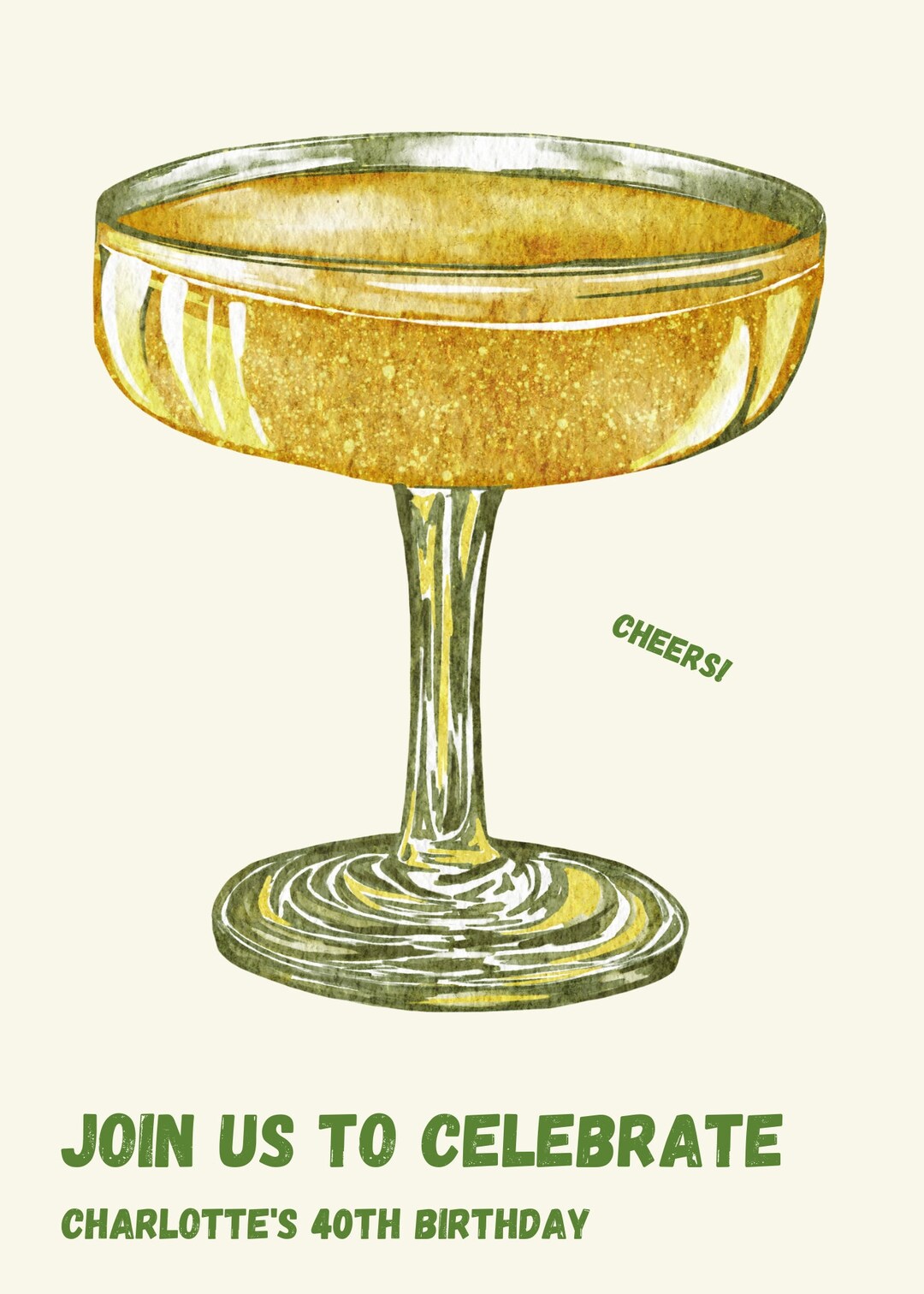 CHAMPAGNE INVITE, Digital Custom Template Perfect for Birthdays ...