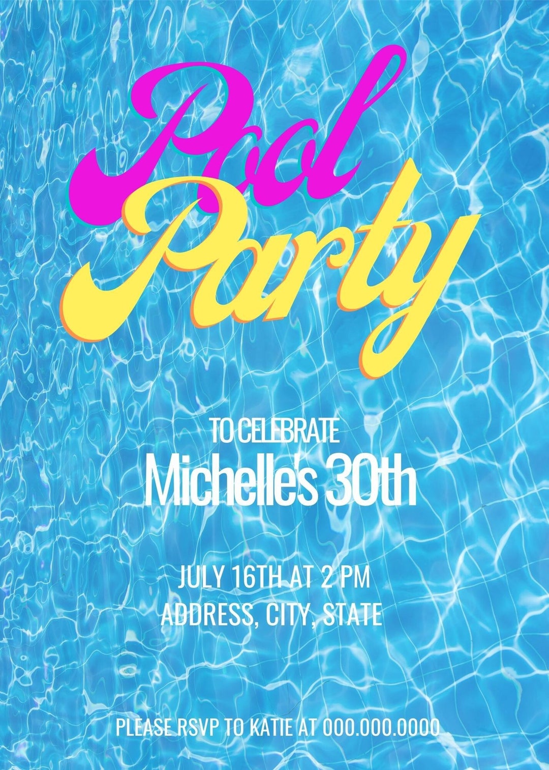 POOL PARTY! Digital Template for the Perfect Invite to Host Your Summer ...