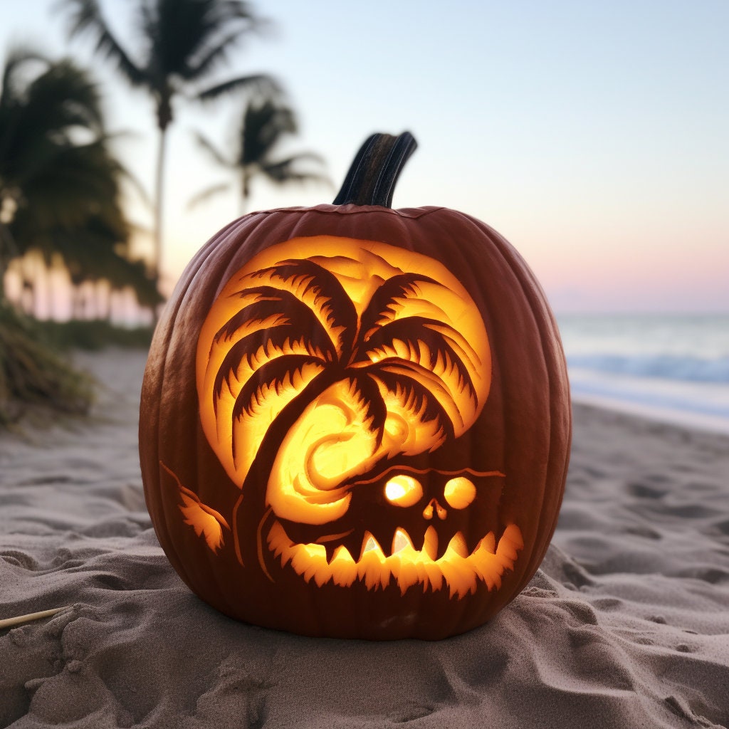 Halloween Print Set of 5, Island Halloween Print, Beach Halloween Print ...