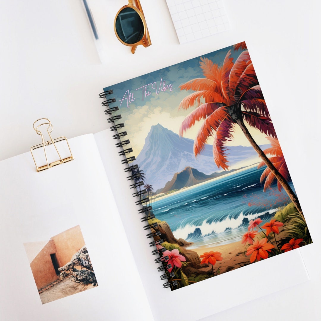 Custom Hawaii Spiral Notebook, Aloha Notebook, Kids Notebook, Hibiscus Notebook, Beach Notebook ...
