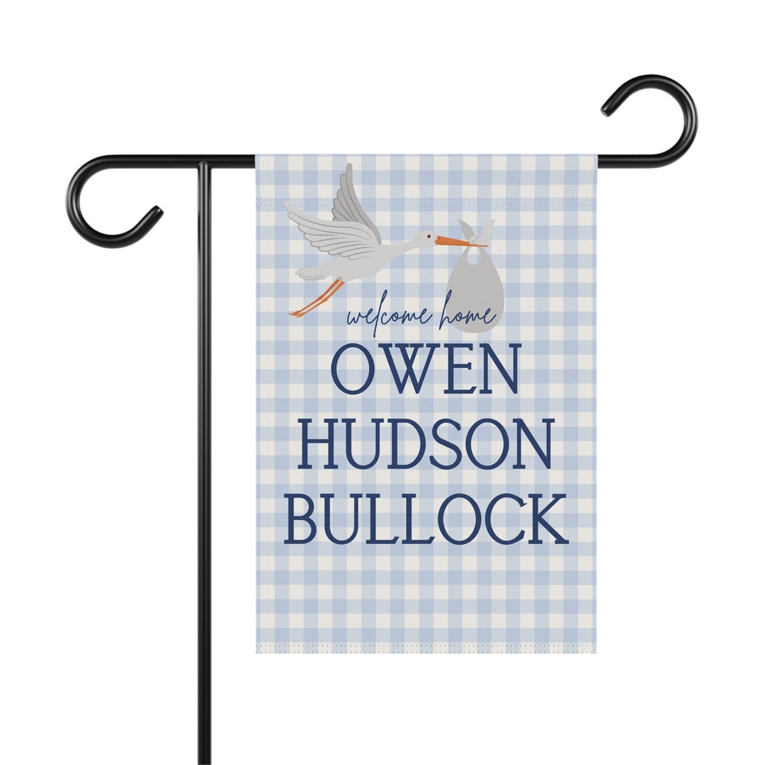 Custom Baby Garden Flag- Blue Stork, Baby Gift, Custom Baby Gift - Etsy