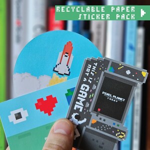 8bit Pixel Art Sticker Pack Pixel Planet Today Eye Love Earth, Space ...