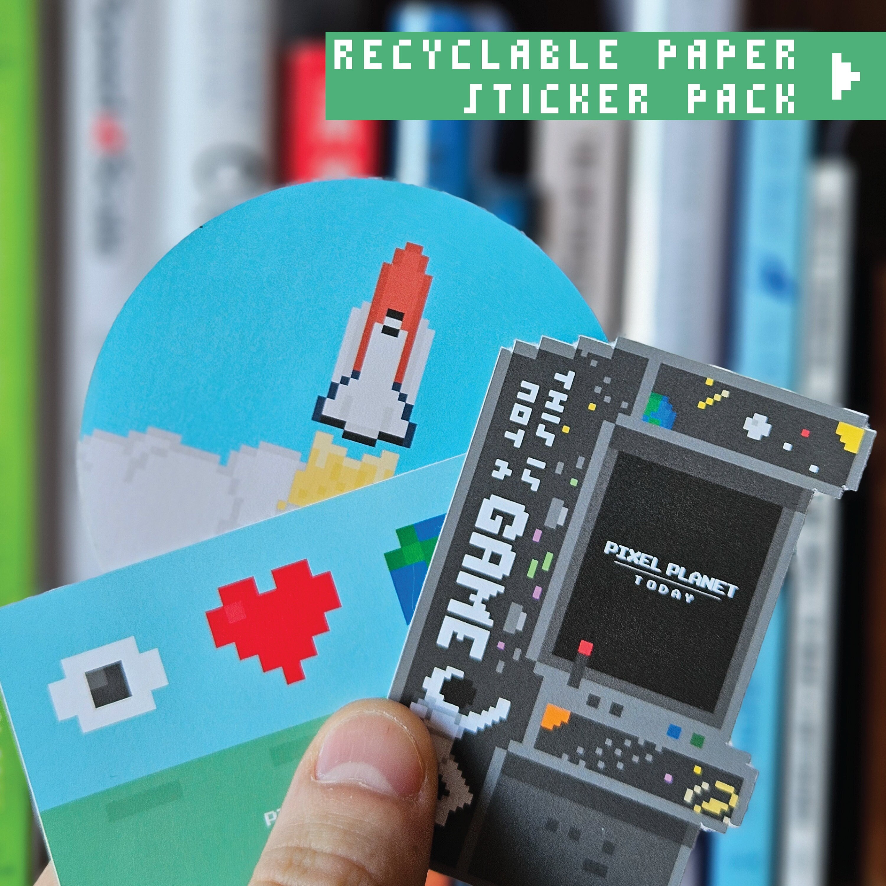 8bit Pixel Art Sticker Pack Pixel Planet Today Eye Love Earth, Space ...