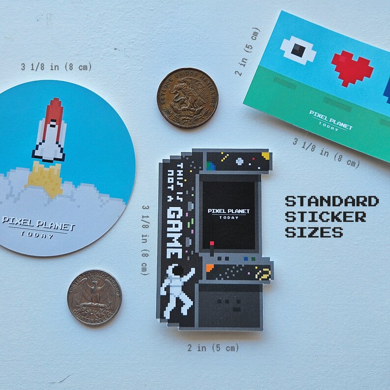 8bit Pixel Art Sticker Pack Pixel Planet Today Eye Love Earth, Space ...