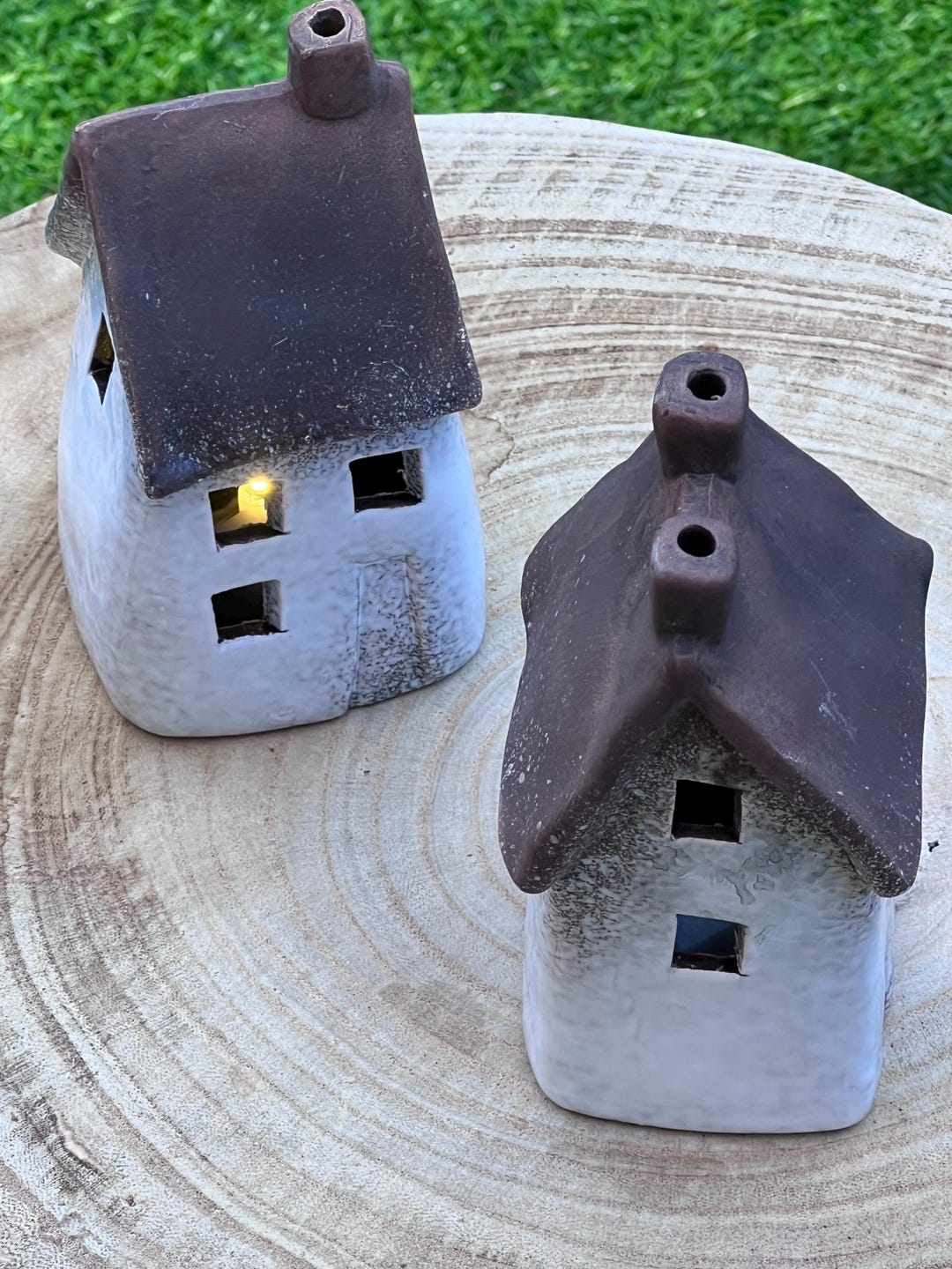 Ceramic Cottages Houses With LED Switch-on Lights - Etsy