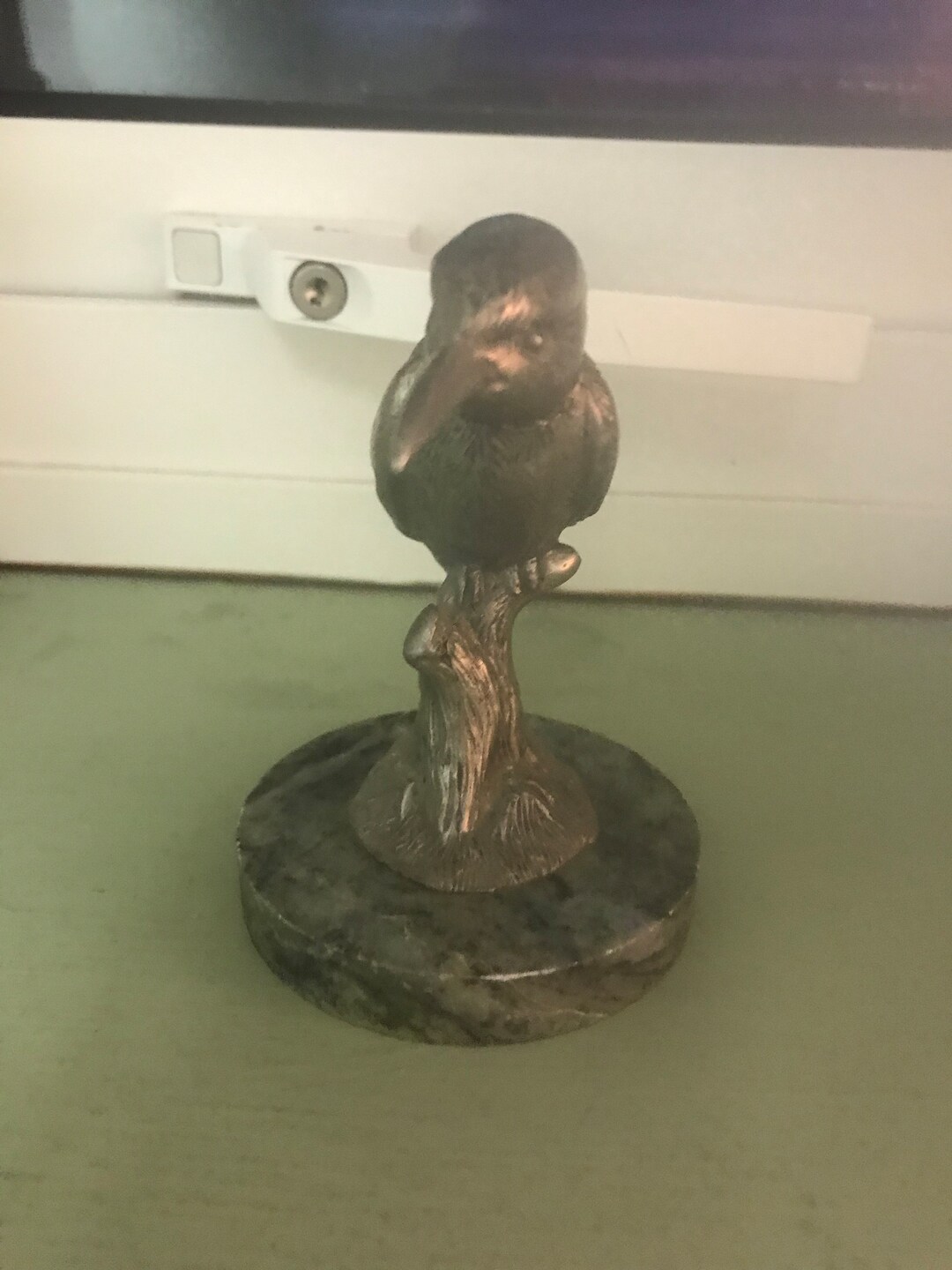 Pewter and Alabaster Bird Statue - Etsy