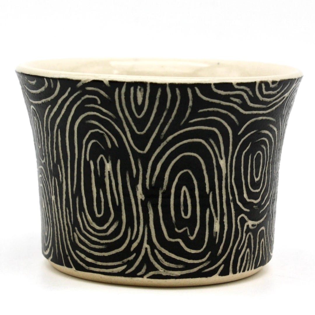 Handmade Carved Espresso Cup, Tree Bark Pattern - Etsy